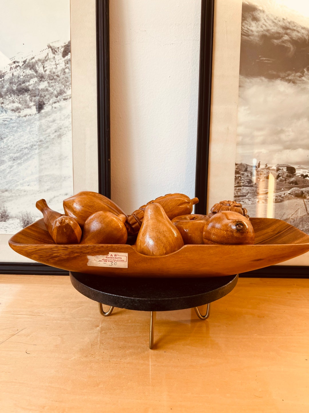Vintage Wood Fruit / Hand Carved Figurines / Retro Home Decor / Gifts ...