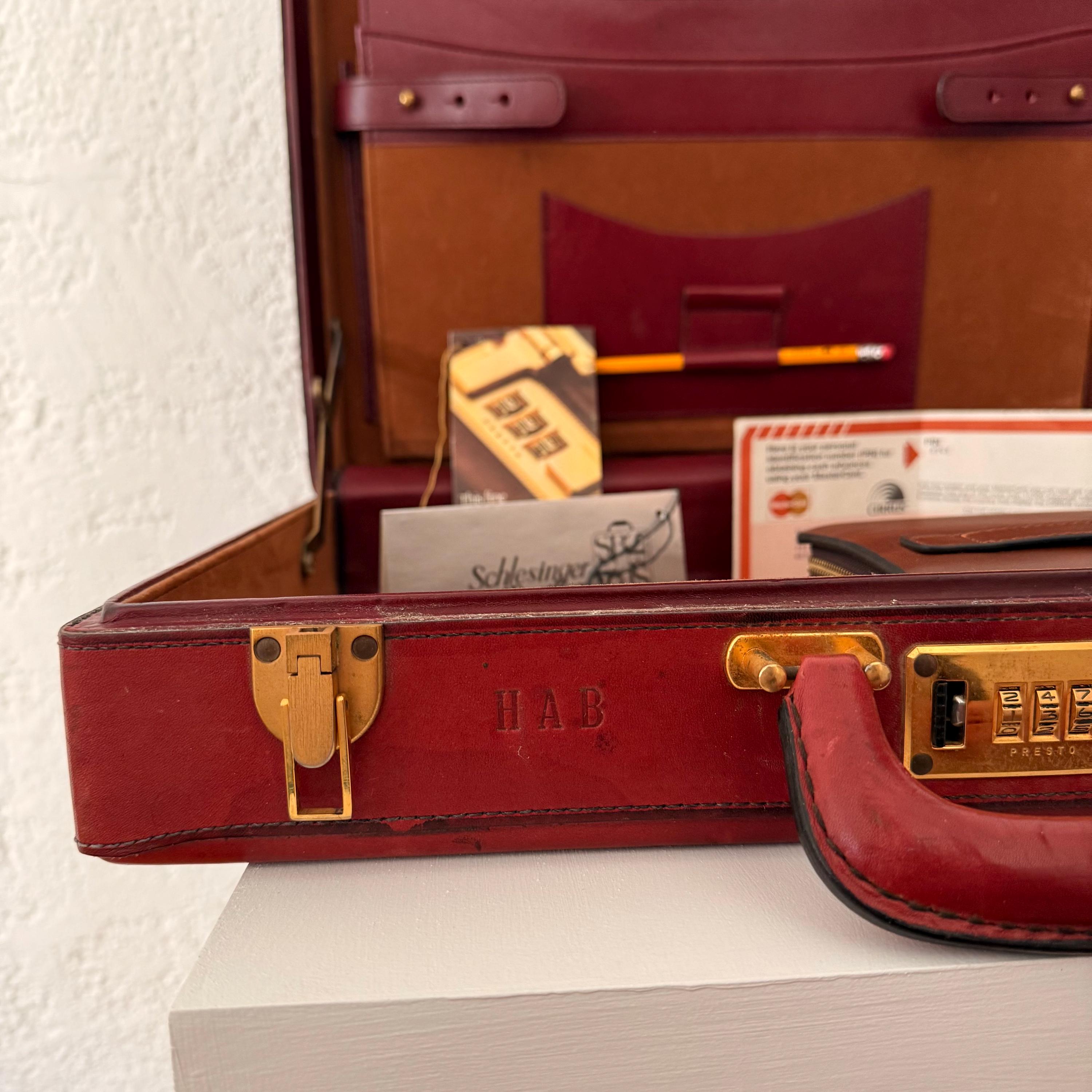 Vintage Red Leather Presto Briefcase - Etsy