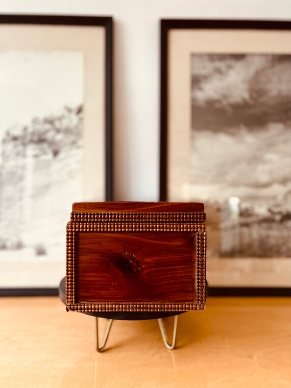 Vintage Bohemian Wood Box / Handmade Wood Case / Bead… - Gem