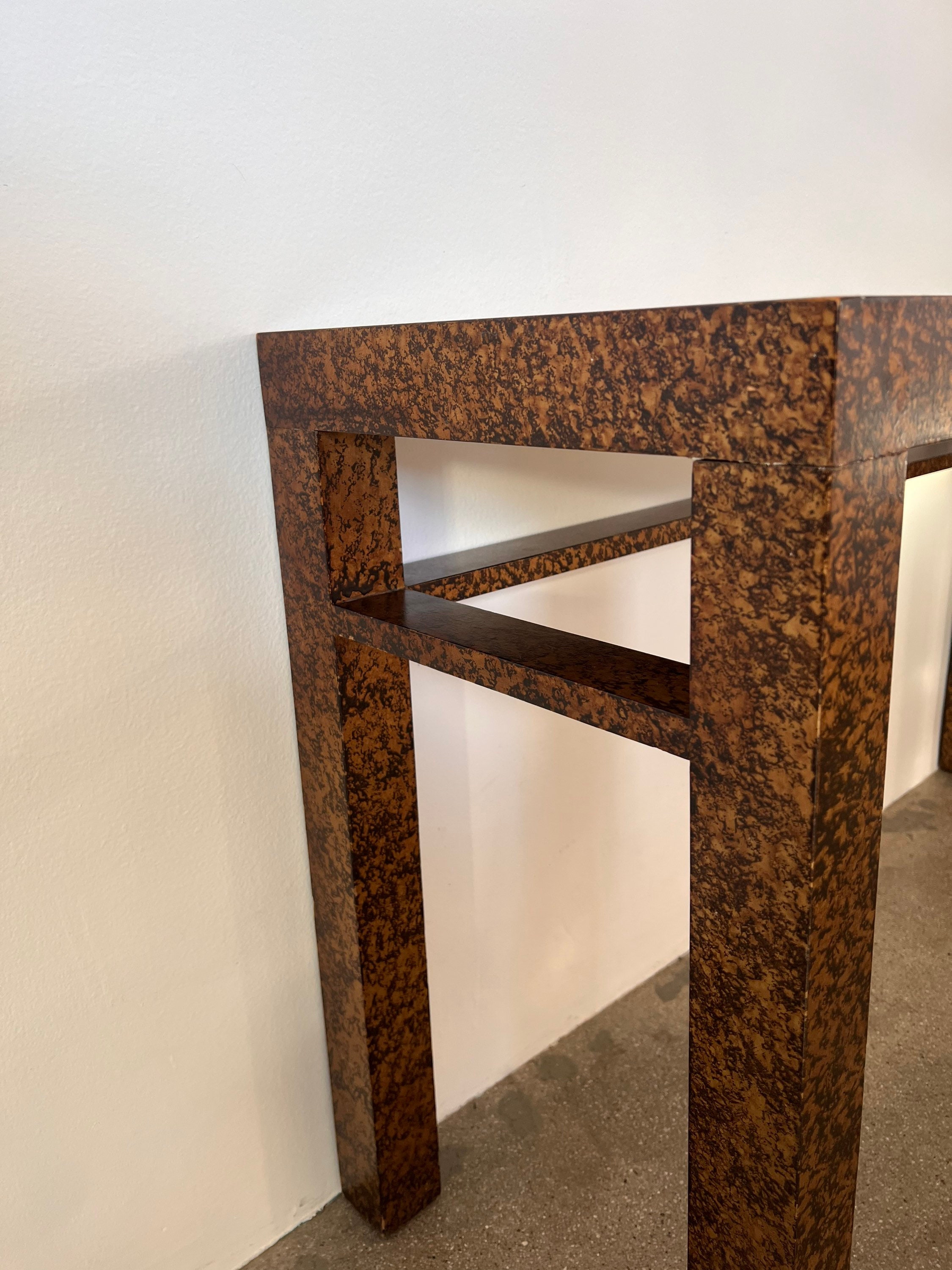 Vintage Faux Tortoise Shell Console Table / 1980s Interior Design ...