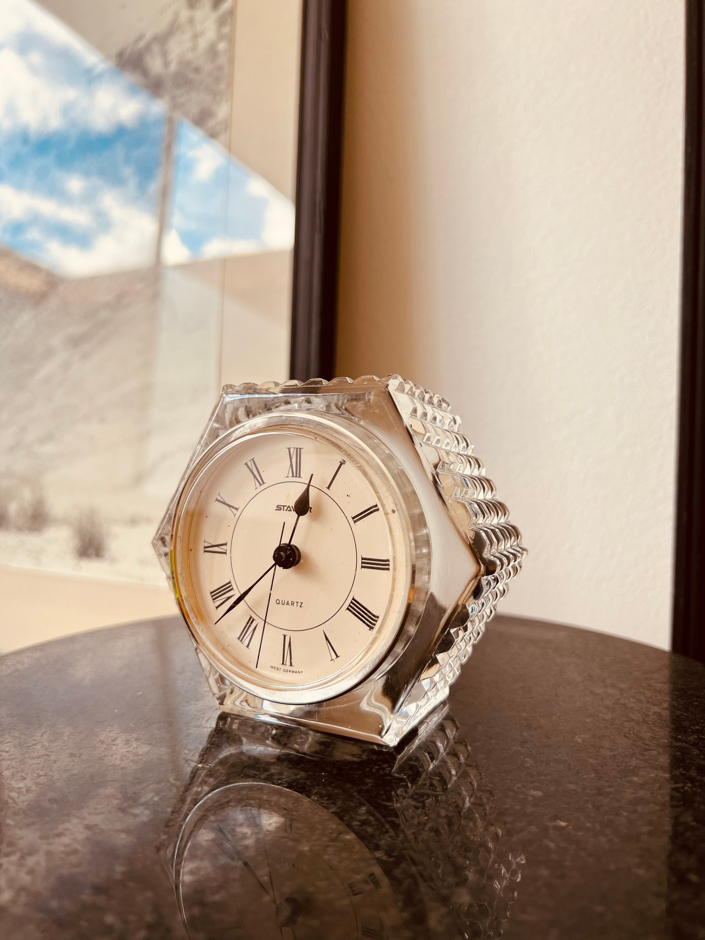 80s Clock / Classic Timepiece / Glass Geometric Clock / Unique Gifts - Etsy