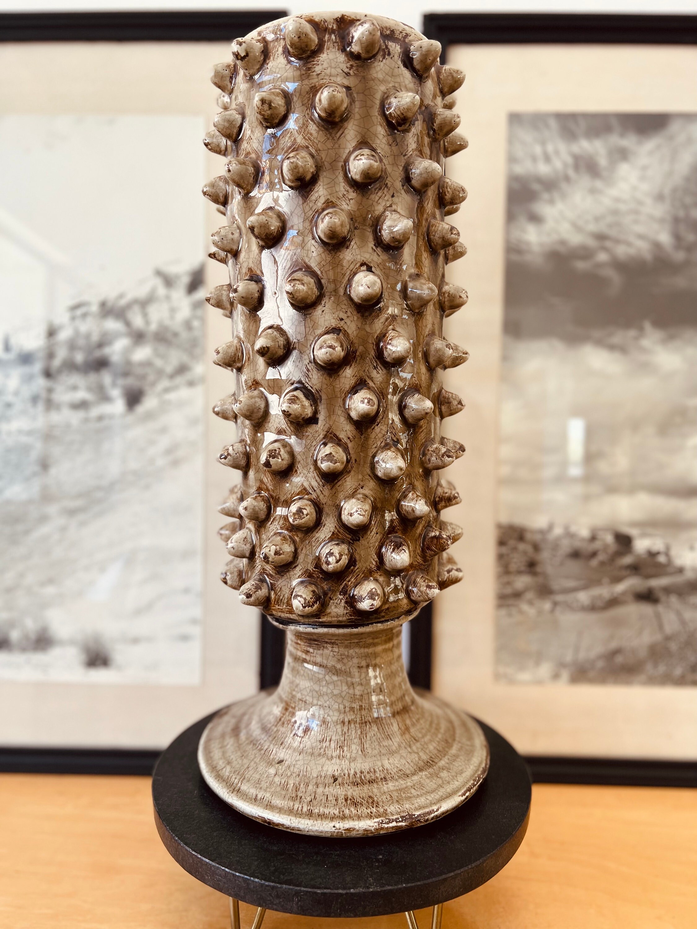 MCM Style Vase / Spiked Vessel / Vintage Pottery - Etsy