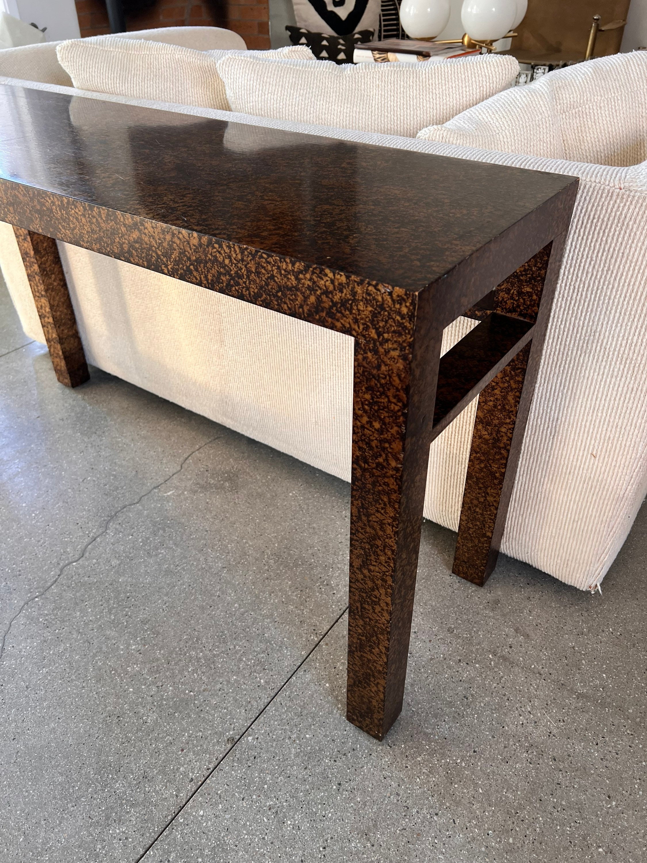 Vintage Faux Tortoise Shell Console Table / 1980’s Interior Design / Rare Find - Etsy