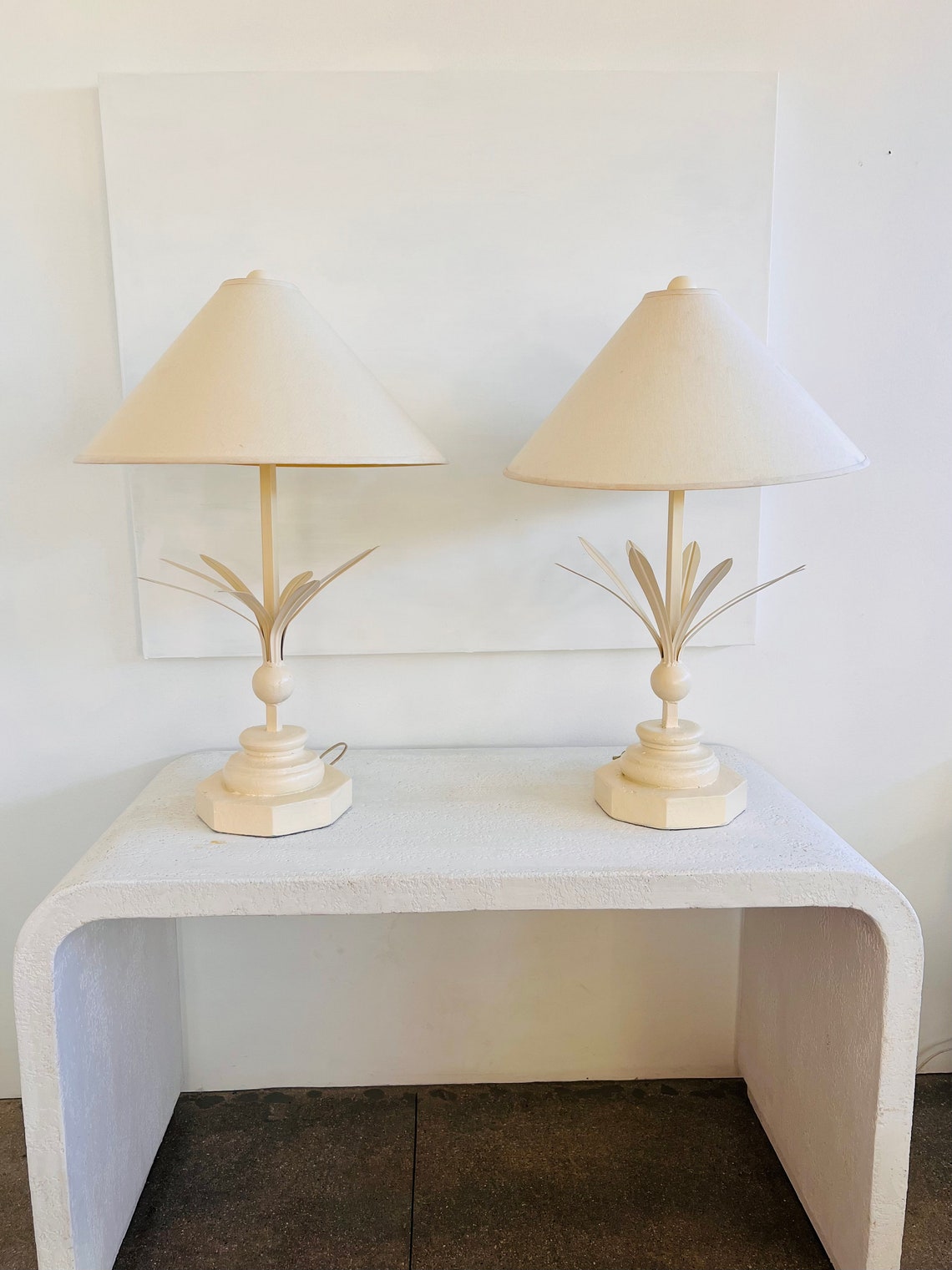 Vintage Floral Leaf Lamps / 90s Home Decor / Lighting - Etsy