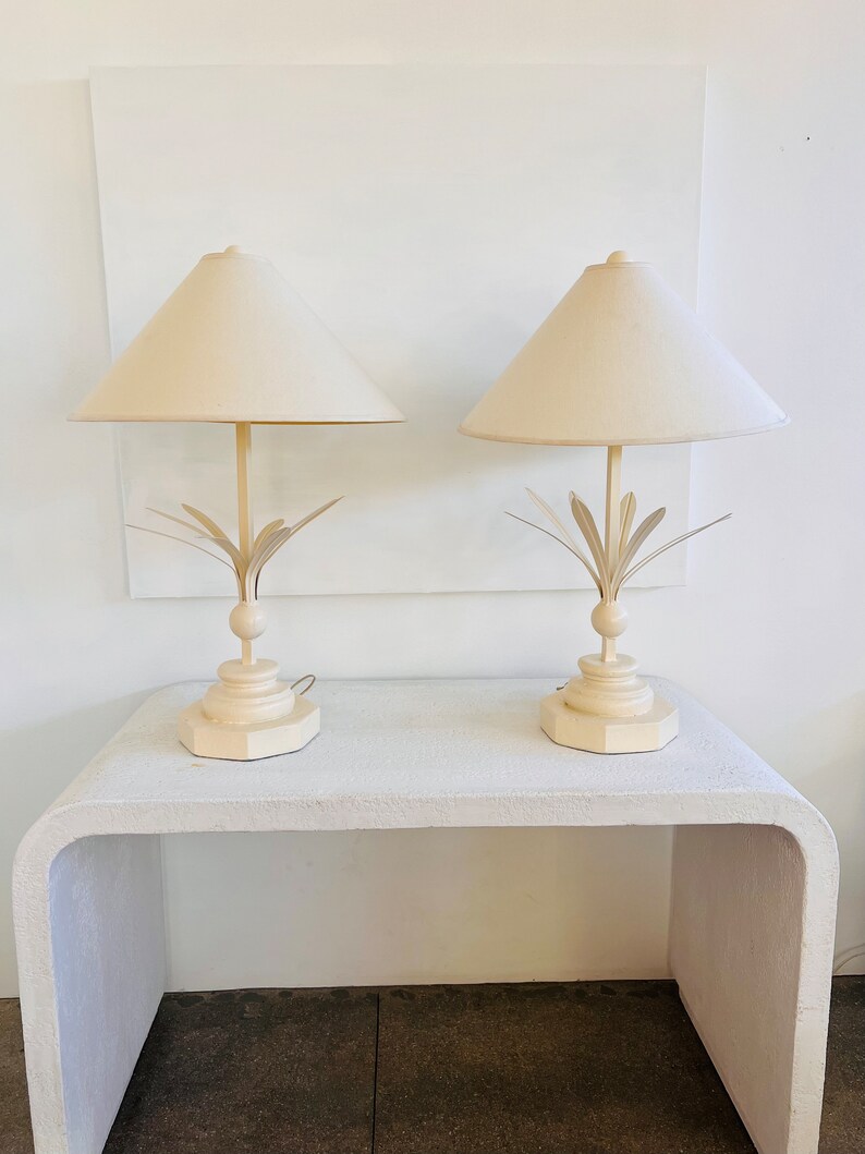 Vintage Floral Leaf Lamps / 90s Home Decor / Lighting - Etsy