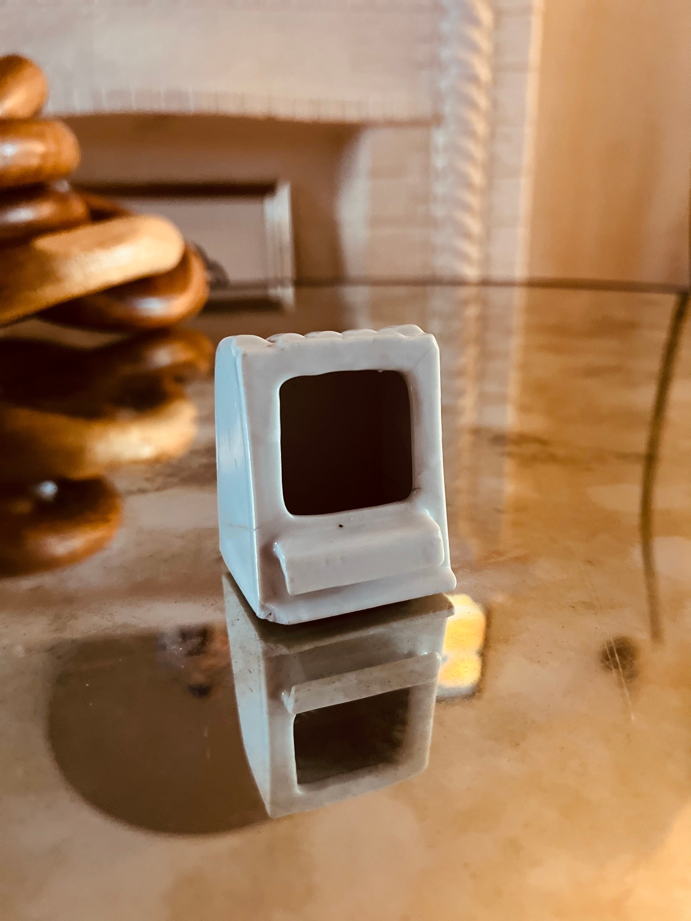 Vintage Ceramic Computer / Miniature Figurine / Tiny Tech / Made in ...