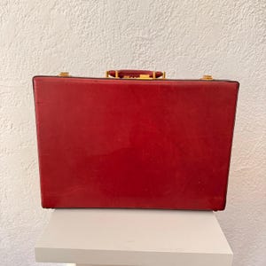 Vintage Red Leather Presto Briefcase - Etsy
