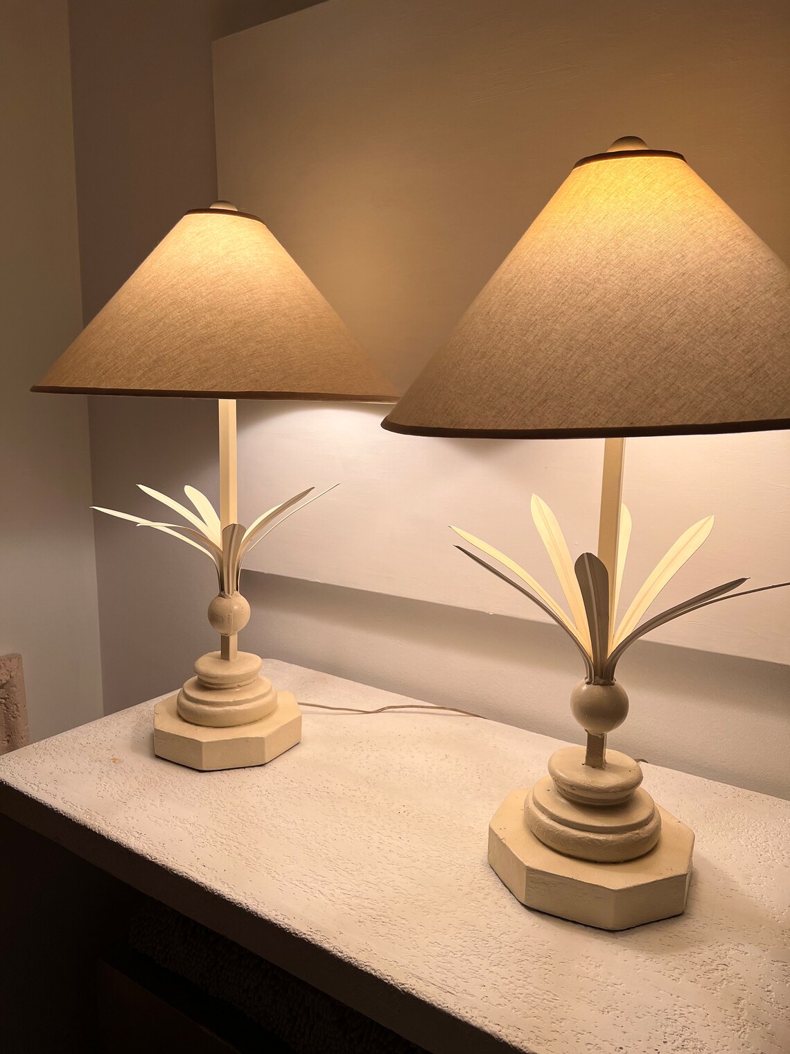 Vintage Floral Leaf Lamps / 90s Home Decor / Lighting - Etsy