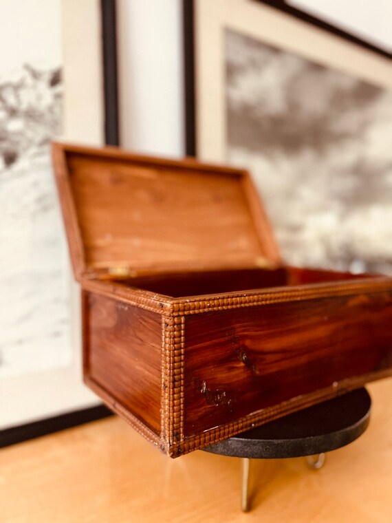 Vintage Bohemian Wood Box / Handmade Wood Case / Bead… - Gem