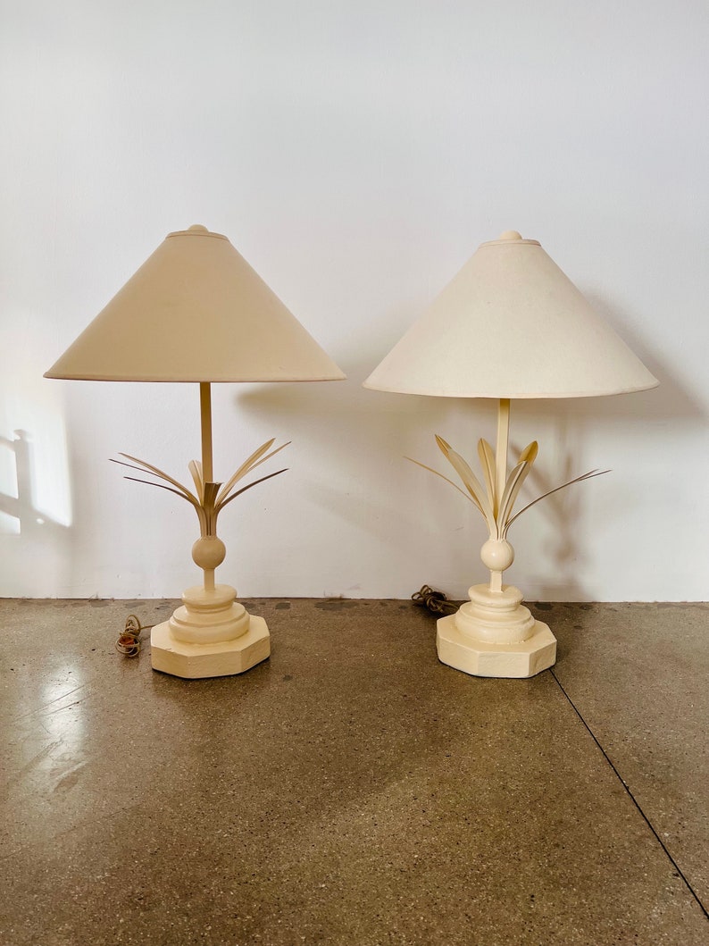 Vintage Floral Leaf Lamps / 90s Home Decor / Lighting - Etsy