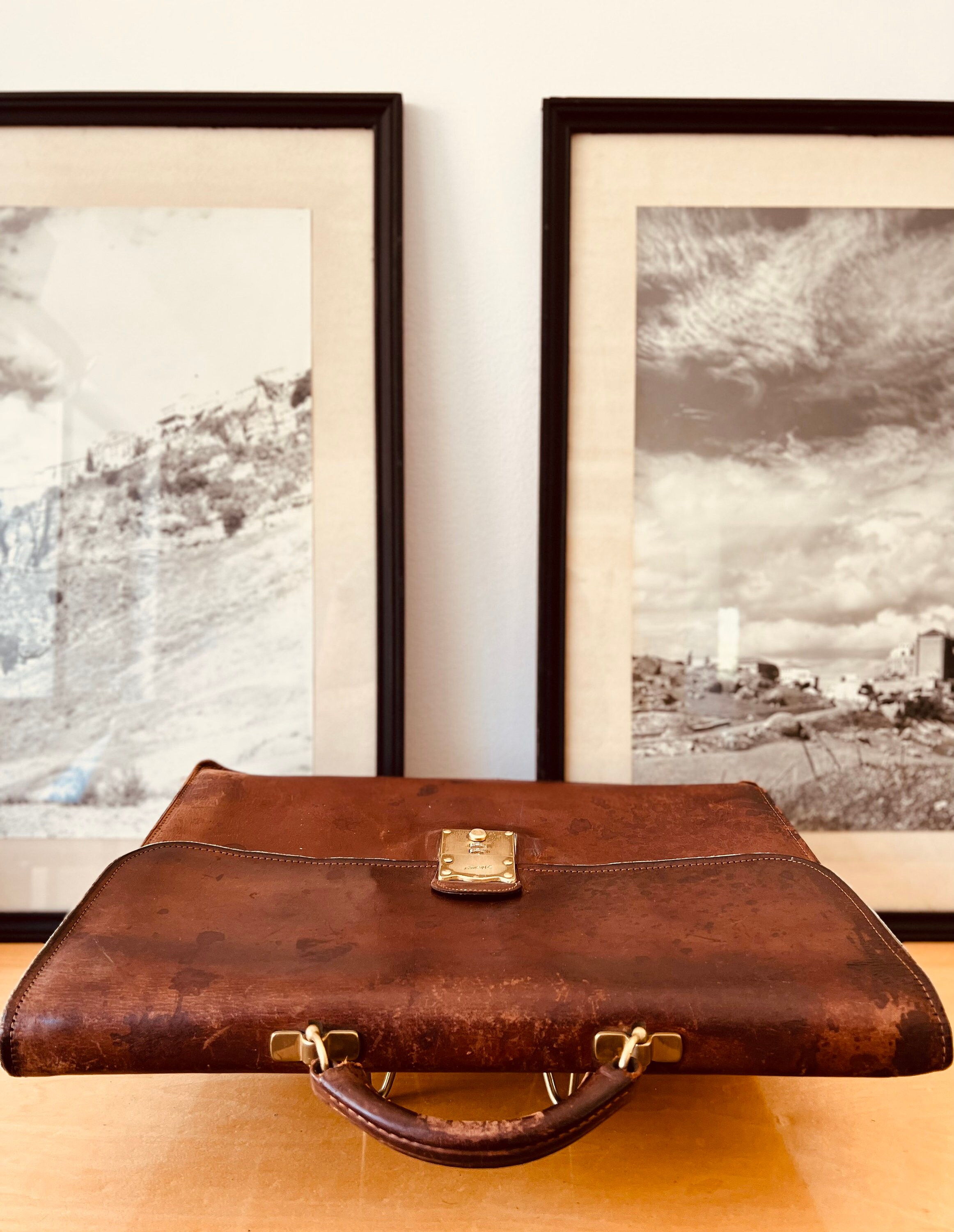 Vintage Brown Leather Briefcase / Schlesinger Soft Case - Etsy