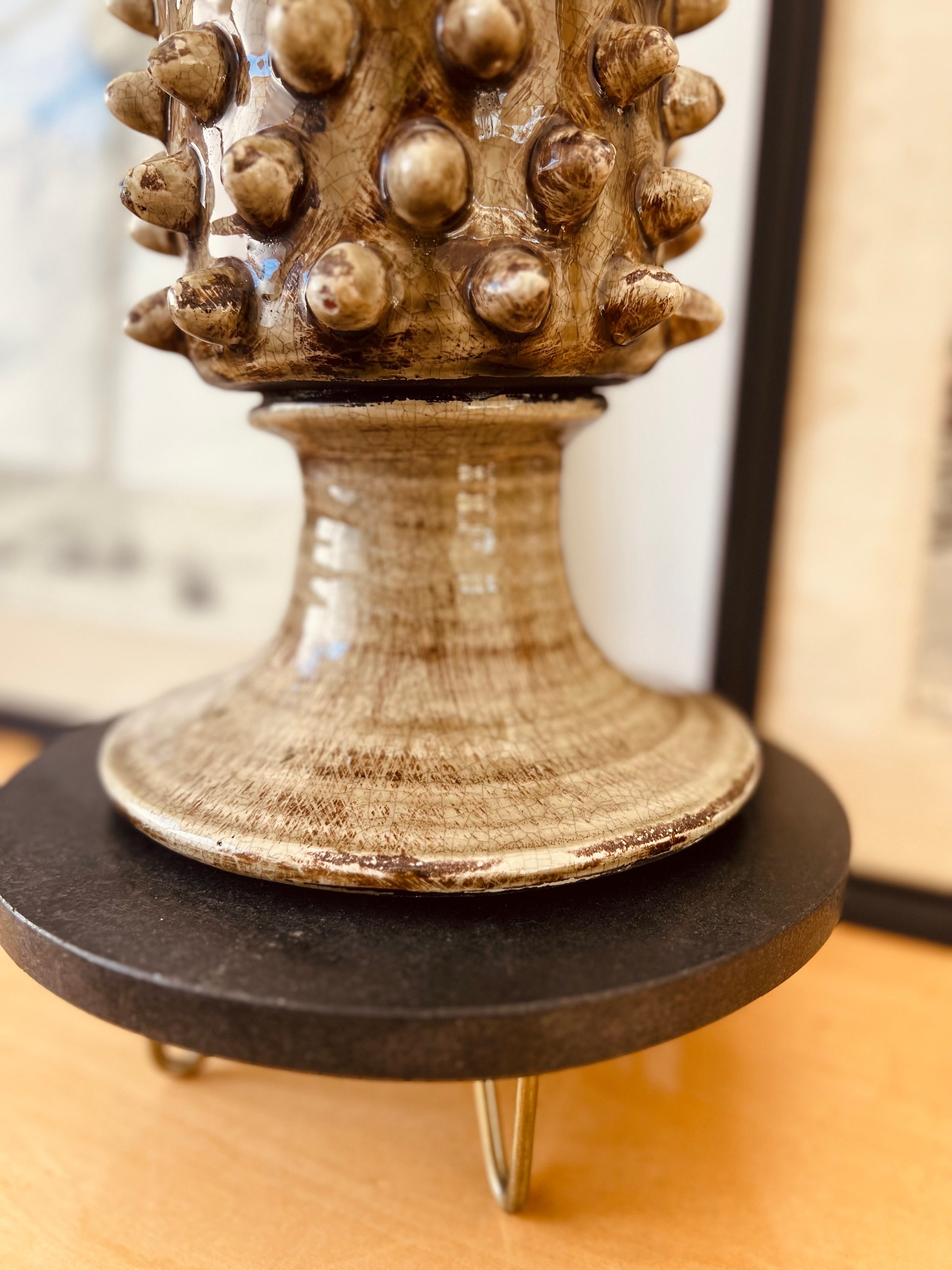 MCM Style Vase / Spiked Vessel / Vintage Pottery - Etsy