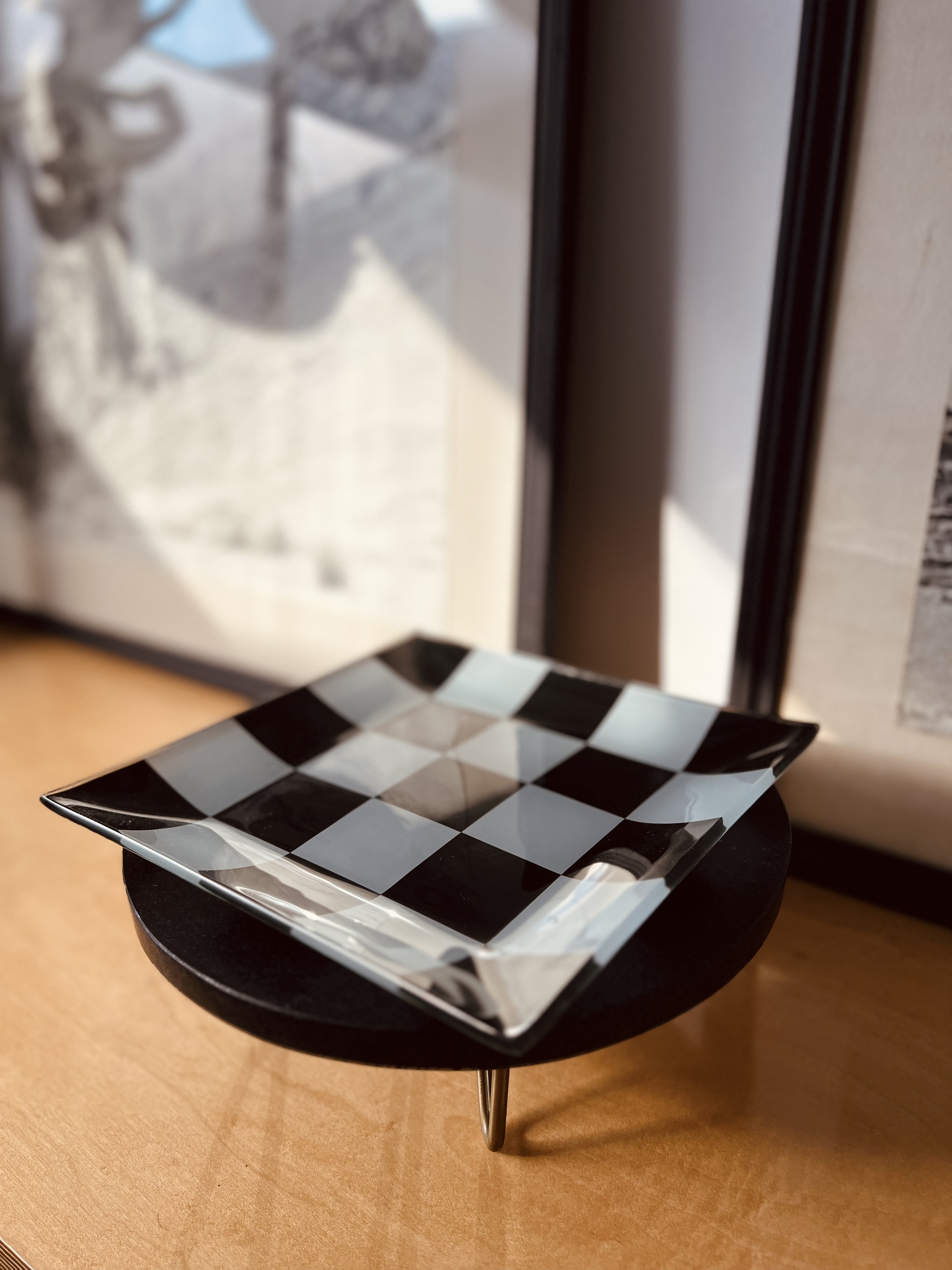 Checkered Glass Catchall Dish / 90s Decor / Y2K Home Decor - Etsy
