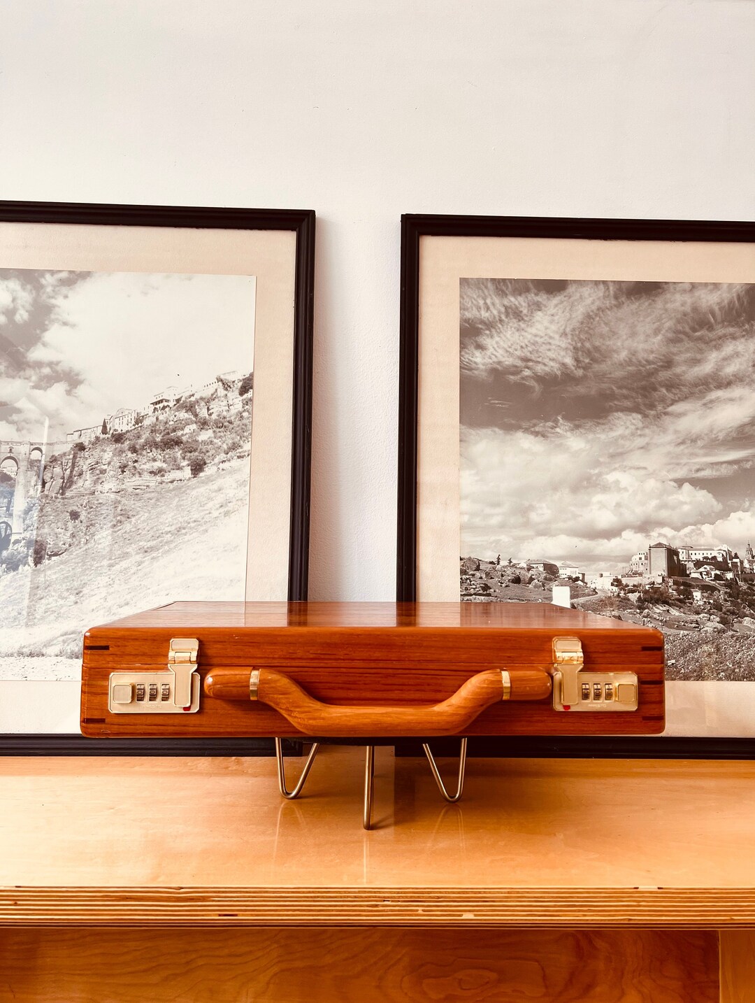 Vintage Wood Briefcase by Presto / Rare Find / Original With Tags - Etsy