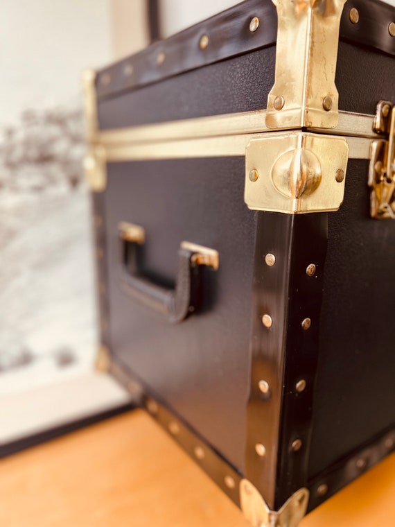MCM Black and Gold Latch Box / Vintage Case / Storage… - Gem
