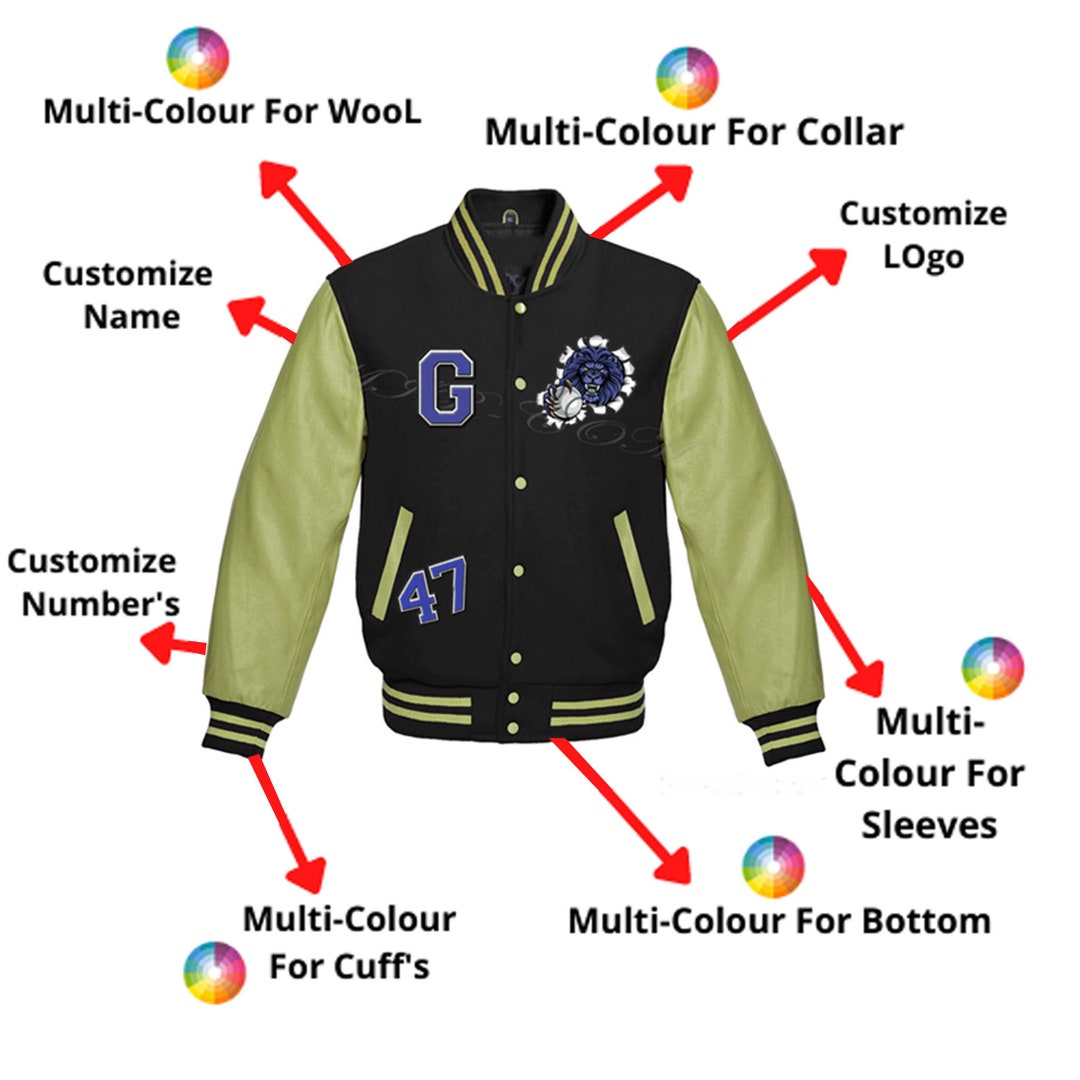 Custom Personalized Letterman Jacket, Custom Patches, College Varsity Baseball Jacket, Real ...