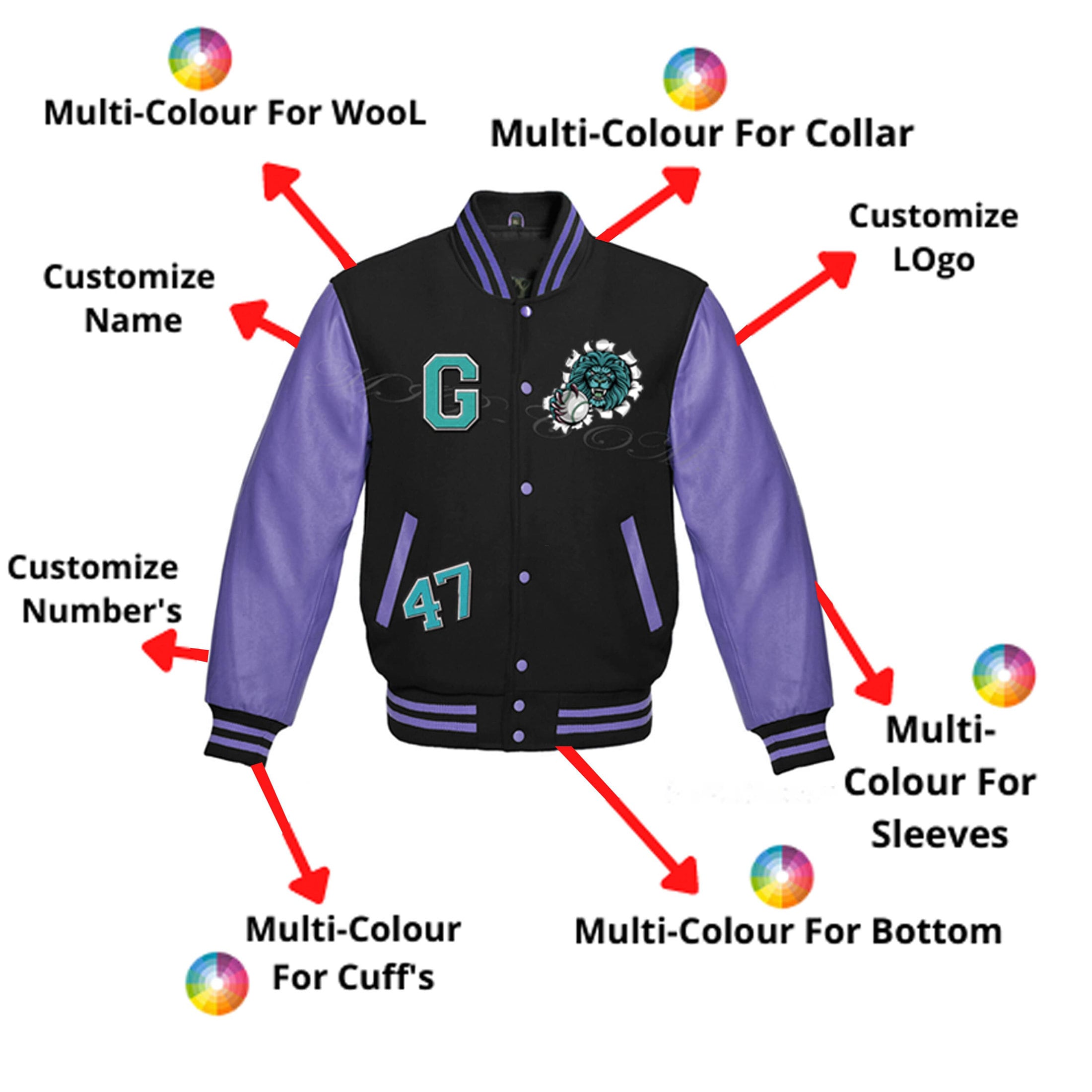 Custom Personalized Letterman Jacket, Custom Patches, College Varsity ...