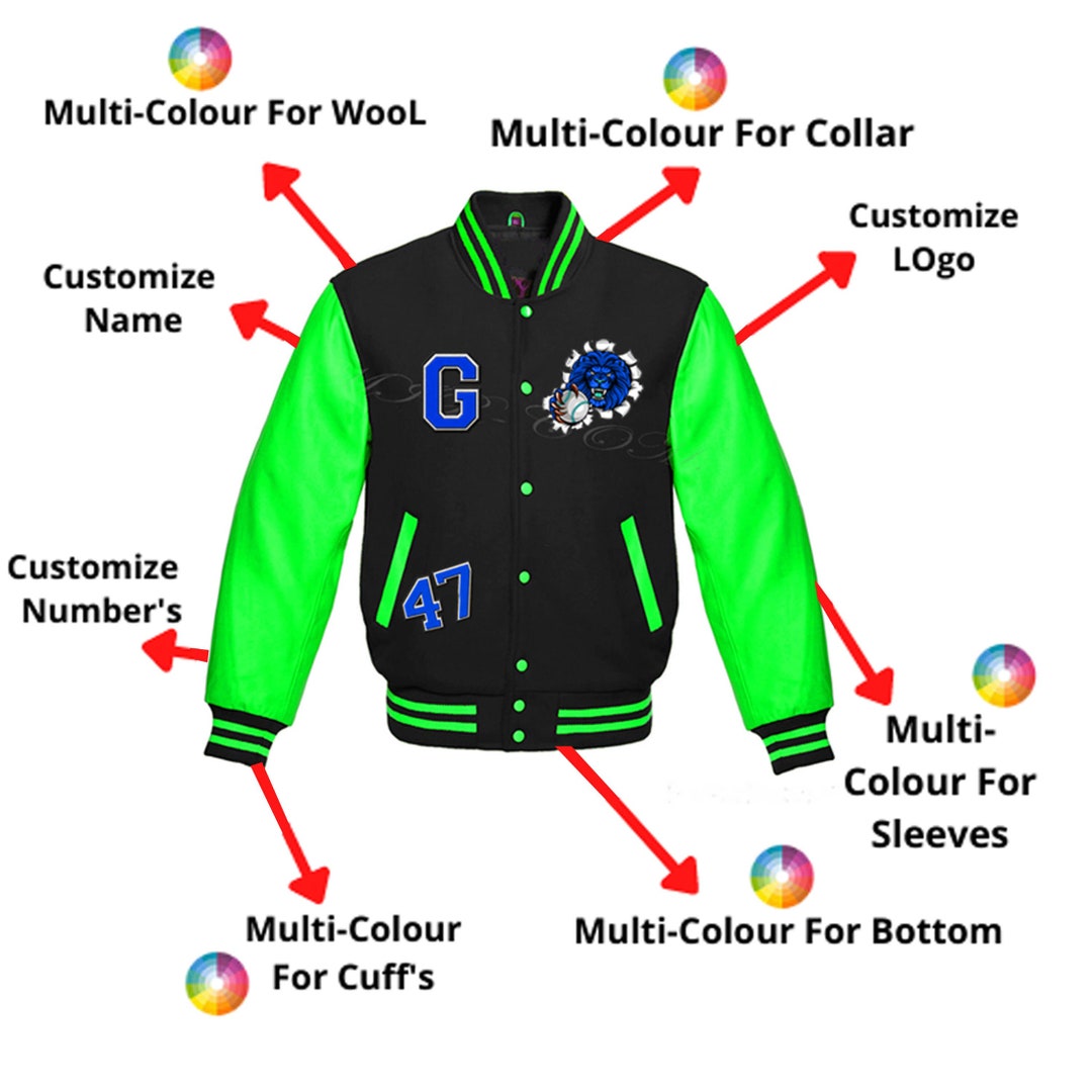 Custom Personalized Letterman Jacket, Custom Patches, College Varsity ...