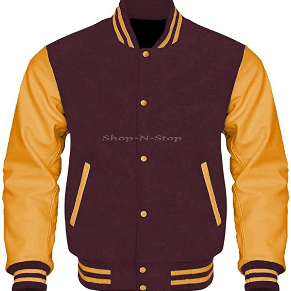 Maroon and Gold Letterman Jacket - Etsy