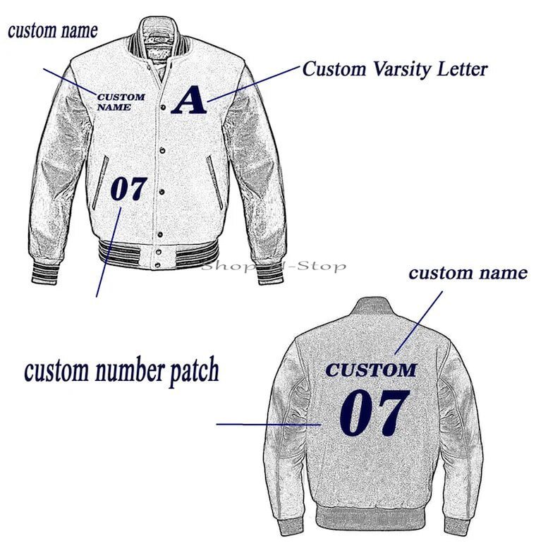 Custom Personalized Letterman Jacket, Custom Patches, College Varsity ...