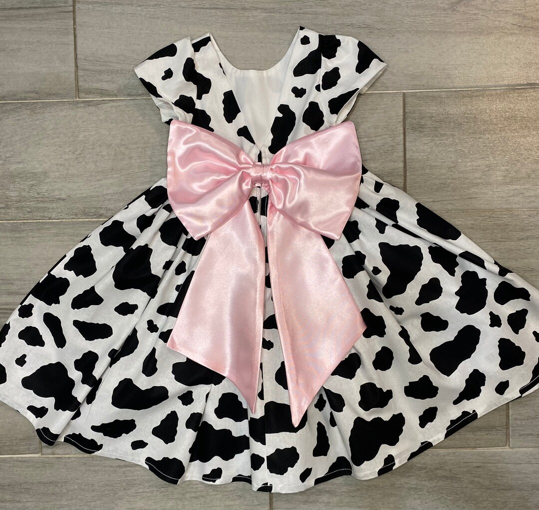 Cow Print Dress, Baby Cow Print Dress, Cow Theme Party Dress, Farm ...