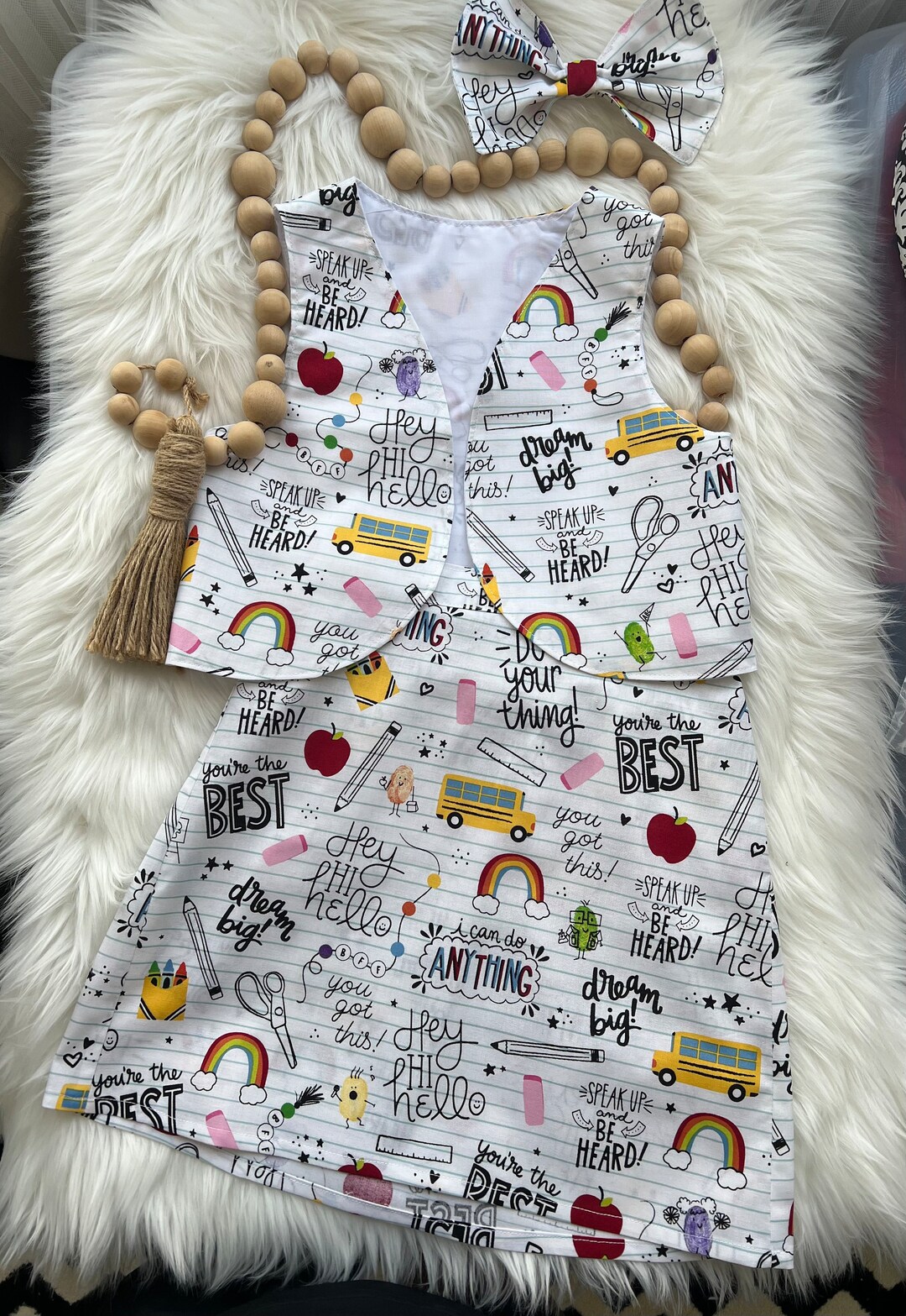 School Print 2pc, School Print Vest, School Print Skirt, Prefect School ...