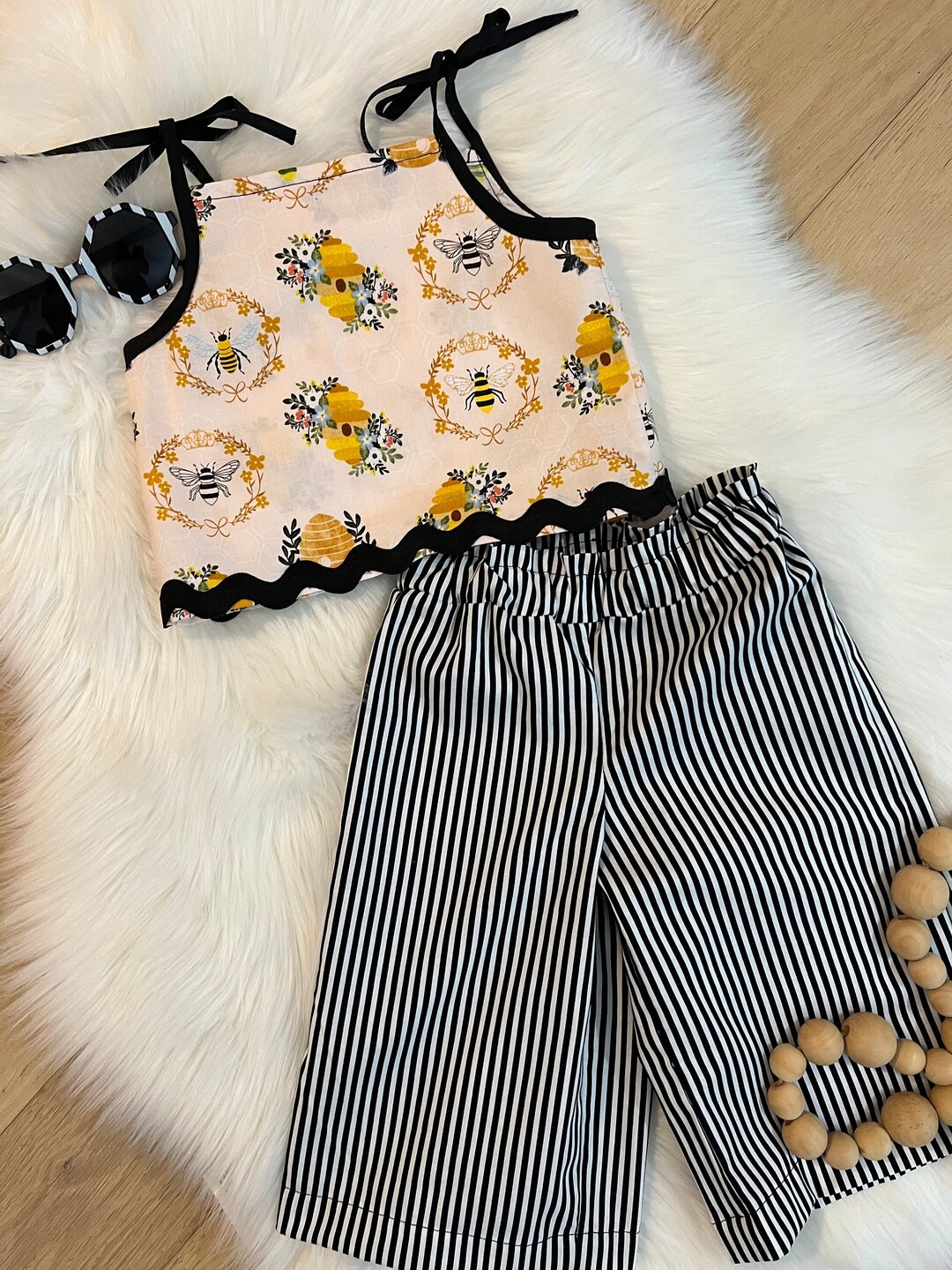 Baby Bumble Bee 2 Piece Set, Queen Bees Outfit, Baby Bee Set, Spring ...