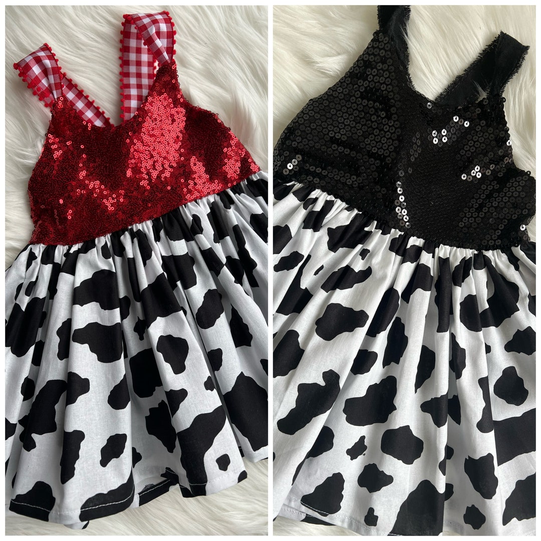Cow Print Dress, Baby Cow Print Dress, Cow Theme Party Dress, Farm ...