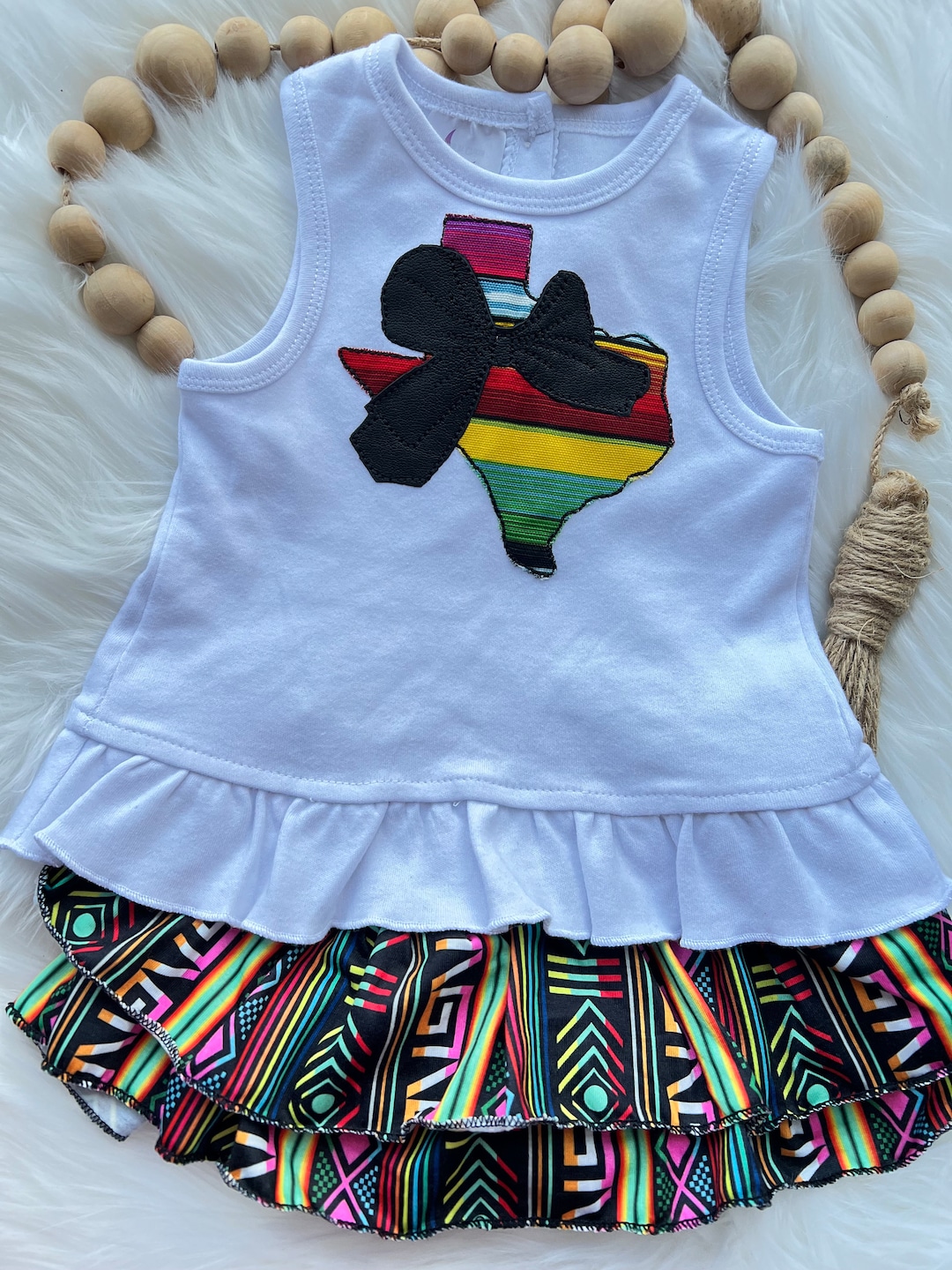 Texas in Serape Outfit, Serape Outfit, Texas Yall Top, Girls Texas ...