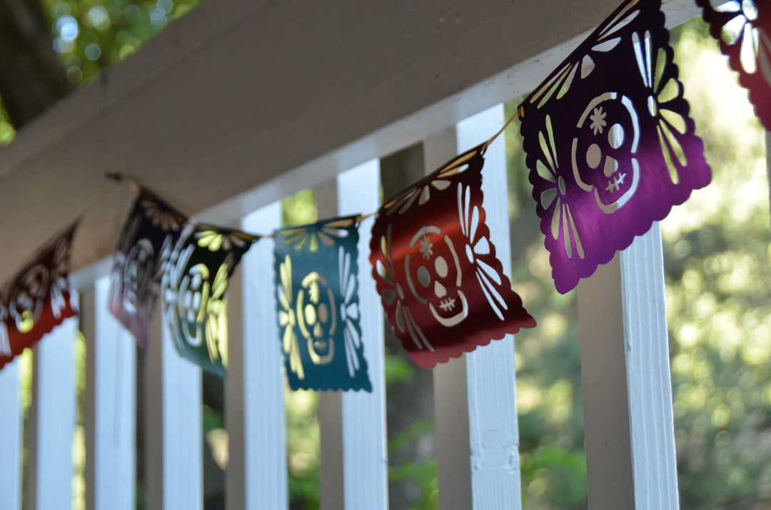 Papel Picado Banner, Day of the Dead Banner, Dia De Los Muertos Banner ...