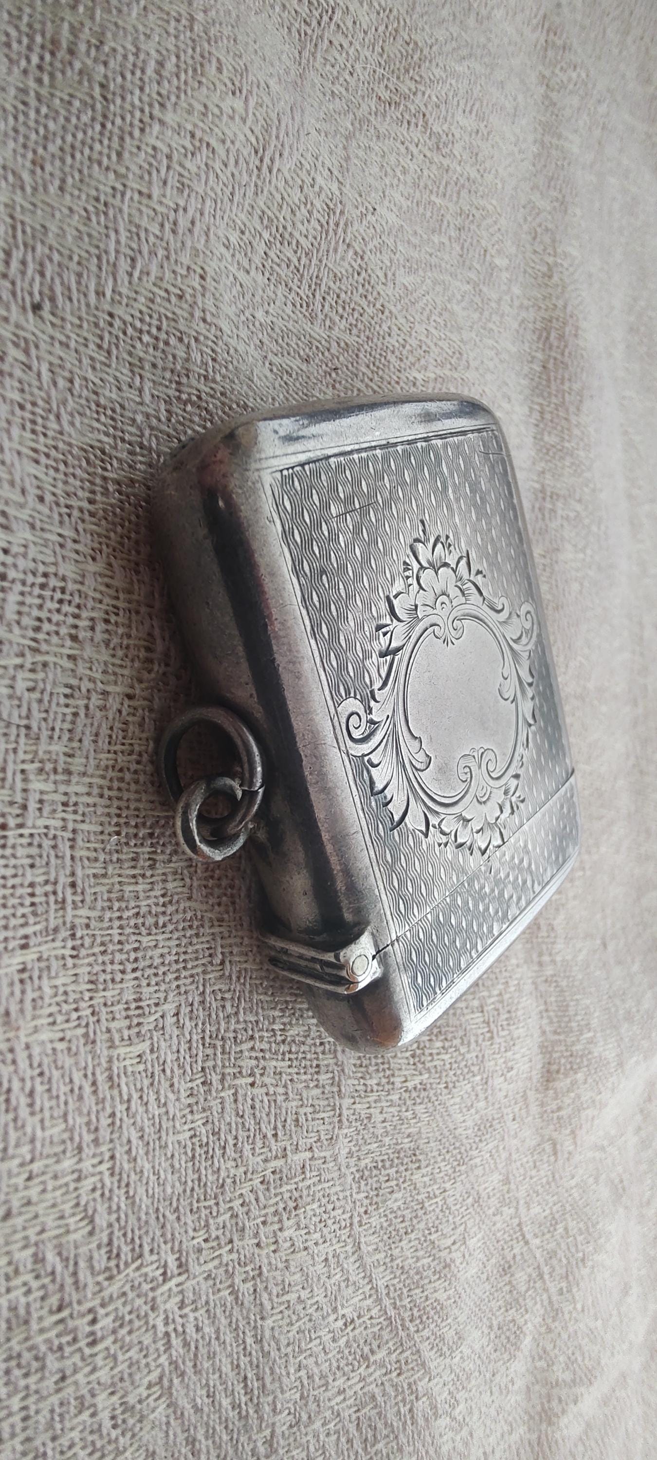 ANTIQUE Victorian English Engine Turnedsterling SILVER 925 Vesta ...