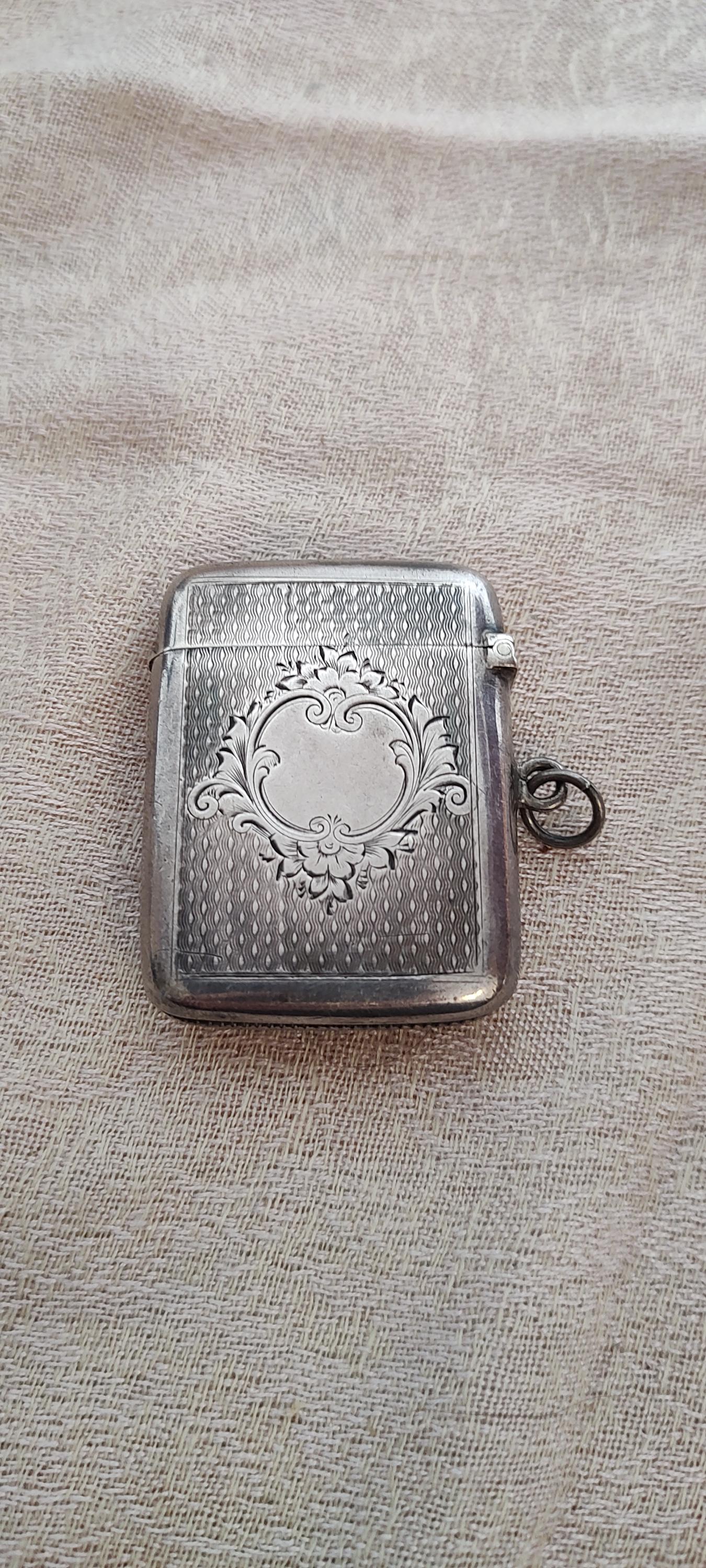 ANTIQUE Victorian English Engine Turnedsterling SILVER 925 Vesta ...