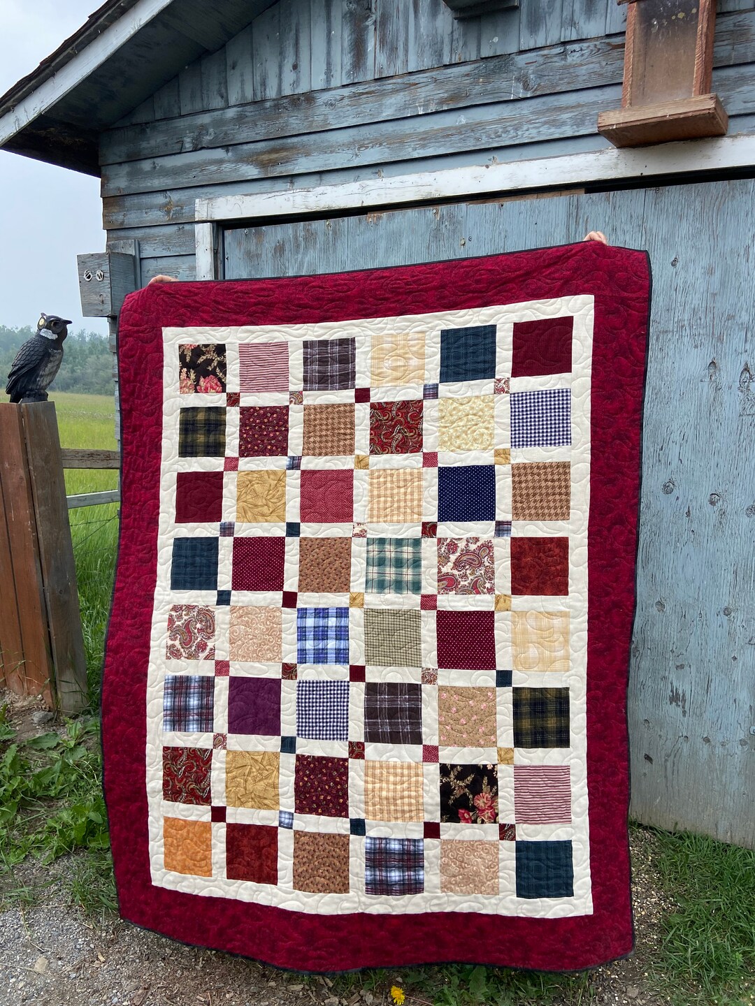 Scrappy Squares Quilt - Etsy