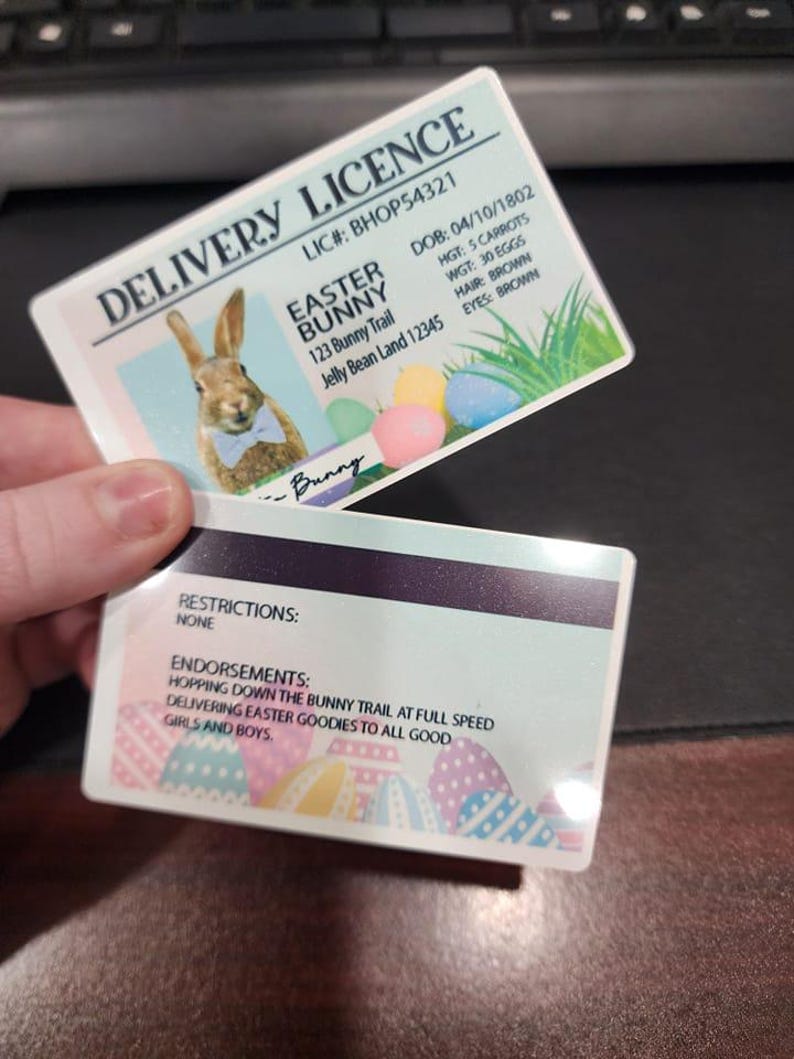 Easter Bunny Drivers License - Etsy