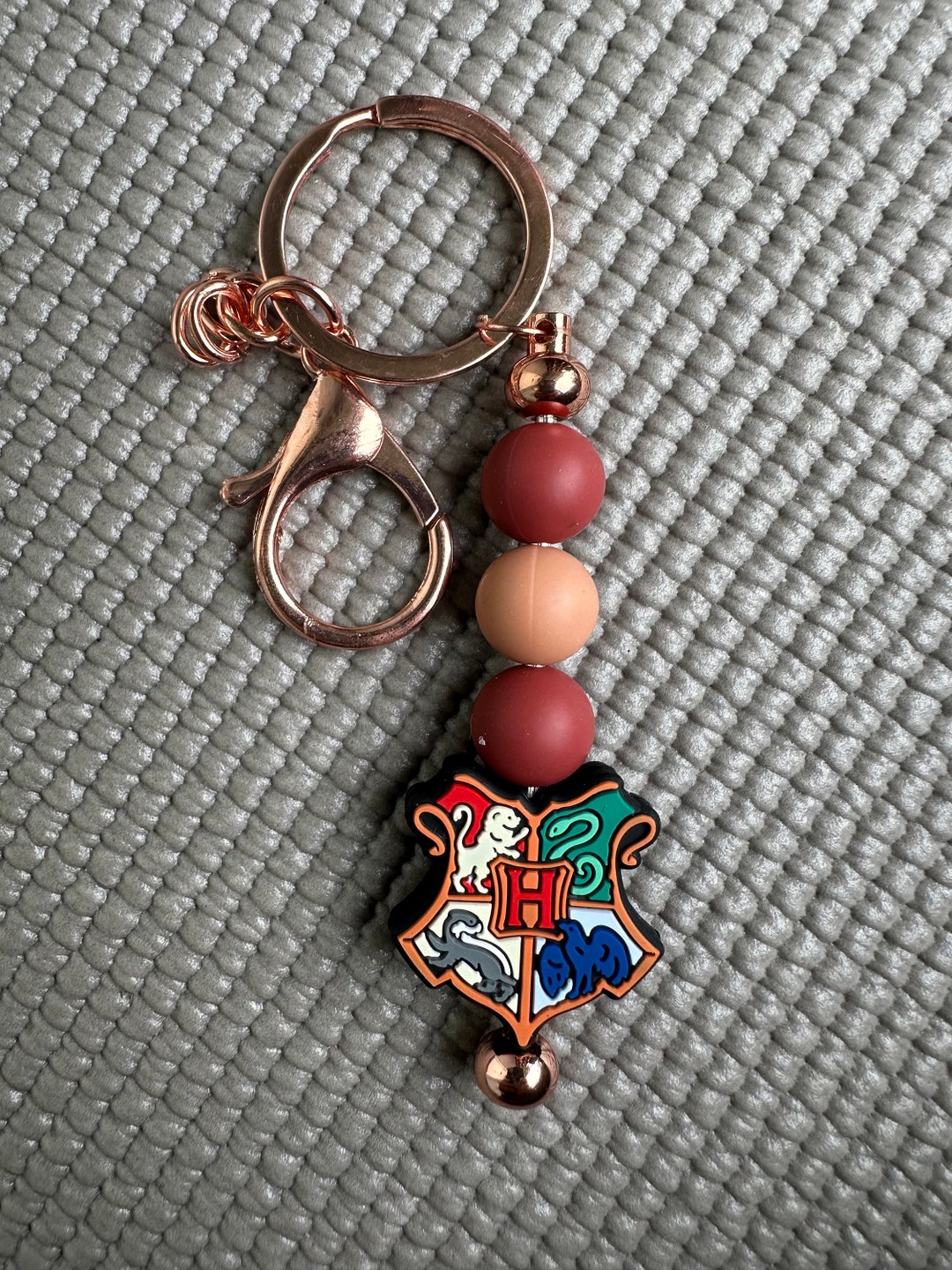 Wizard Silicone Bead Rose Gold Keychain - Etsy