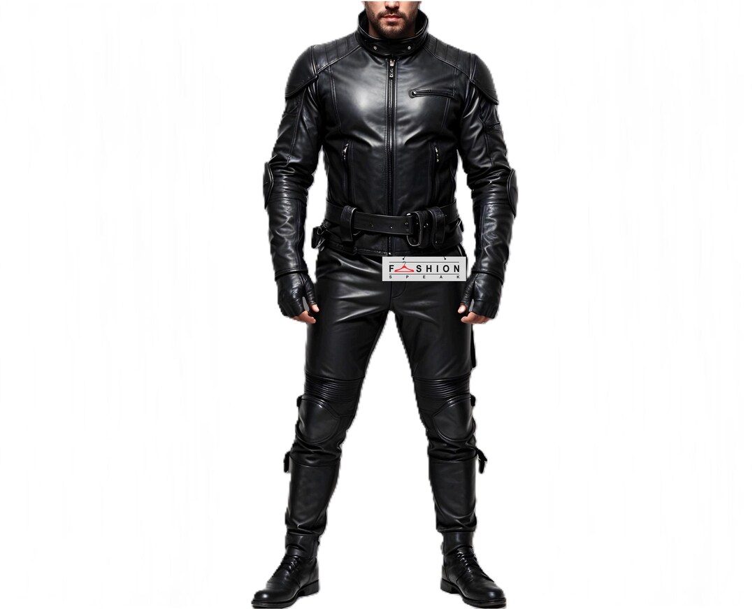 Men's Genuine Leather Full Bodysuit - Black Leather Racing Suit ...