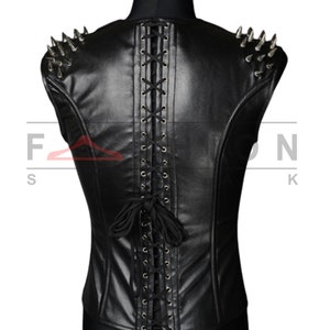 Mens Genuine Leather Vest, Spiked Studded NIGHTWATCH Vest - Steampunk ...
