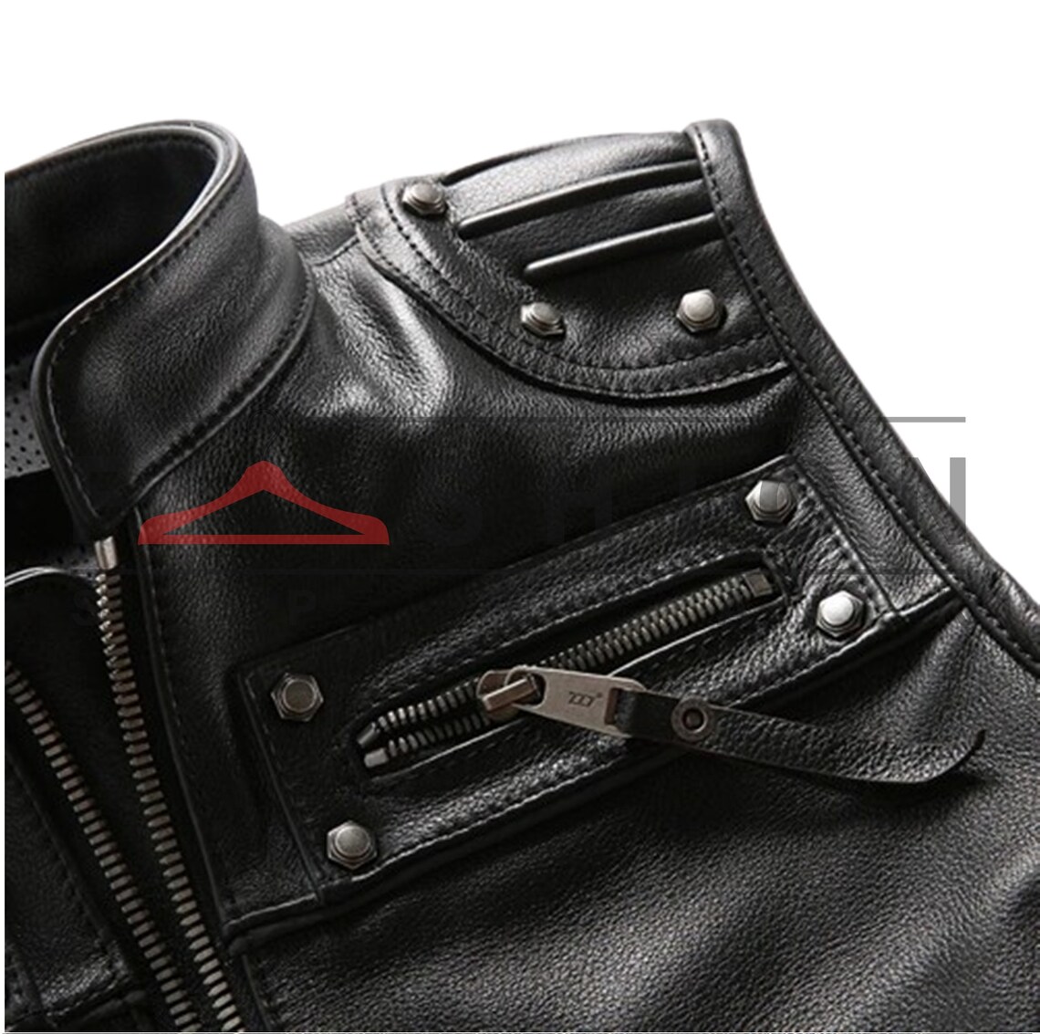 Mens Black Genuine Leather Vest Punk Vest Rave Outfits - Etsy