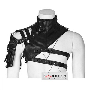 Genuine Leather Shoulder Mens One Sided Armour Leather Larp Pauldrons ...