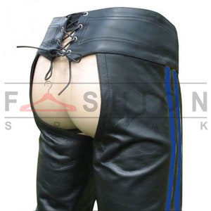 Vintage Genuine Leather Chaps Mens Assless Pants Punk Patches Chaps Assless Chaps Gay Cowboy ...