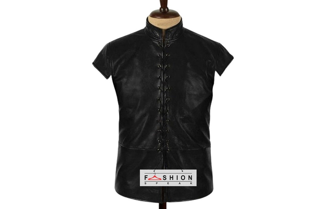 Mens Leather Vest Soft Leather Vest Rave Vest Handmade Black Vest ...