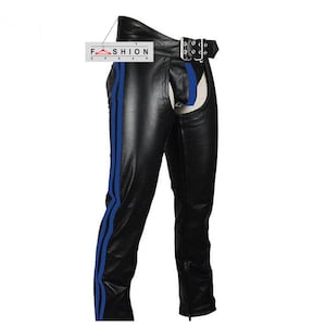 Vintage Genuine Leather Chaps Mens Assless Pants Punk Patches Chaps Assless Chaps Gay Cowboy ...