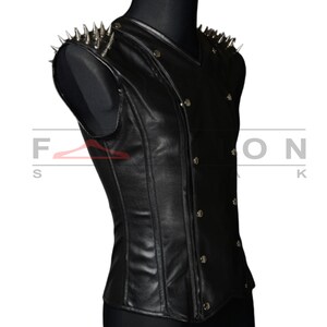 Mens Genuine Leather Vest, Spiked Studded NIGHTWATCH Vest - Steampunk ...