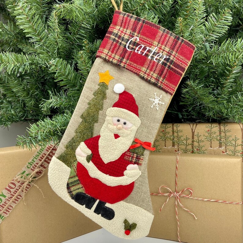 Personalized Christmas Stockings: Santa & Snowman Design, Custom ...