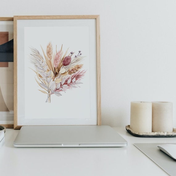 Home Décor Vector digital floral printable artwork A4 PDF Dried flowers ...