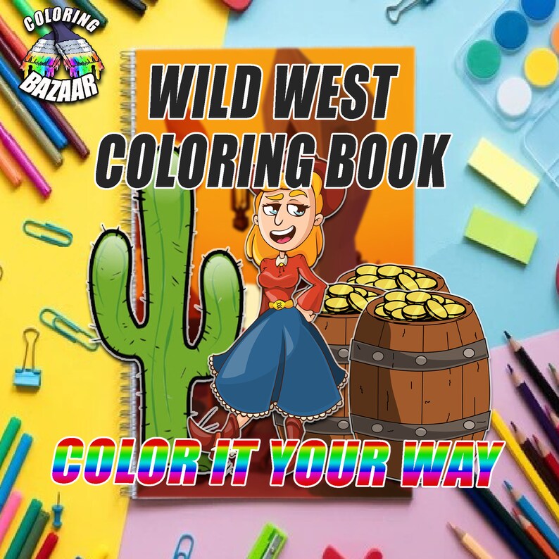 Wild West Coloring Book Printable Children's Coloring - Etsy