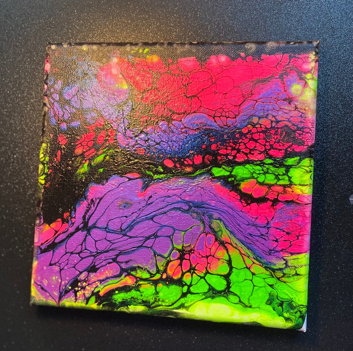 Neon Snake Acrylic Painting 8x8 Canvas - Etsy