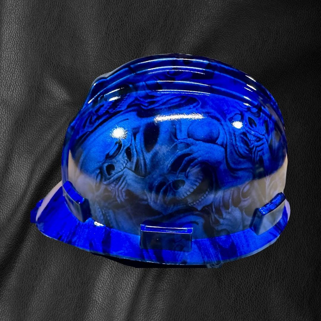 Blue Hydro Dipped Skull Helmet - Etsy