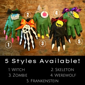 MIXED Set Hand-bags With Bows (1 Each: Zombie, Skeleton, Werewolf ...