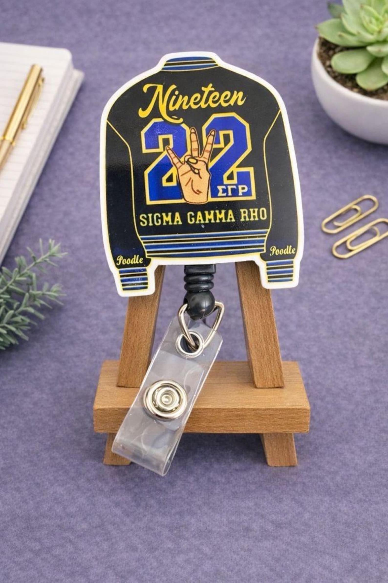 Jacket Shaped Sigma Gamma Rho Badge Reel ID Holder - Etsy